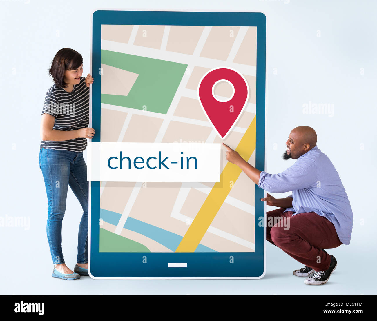 Location pin on mobile device hi-res stock photography and images - Alamy