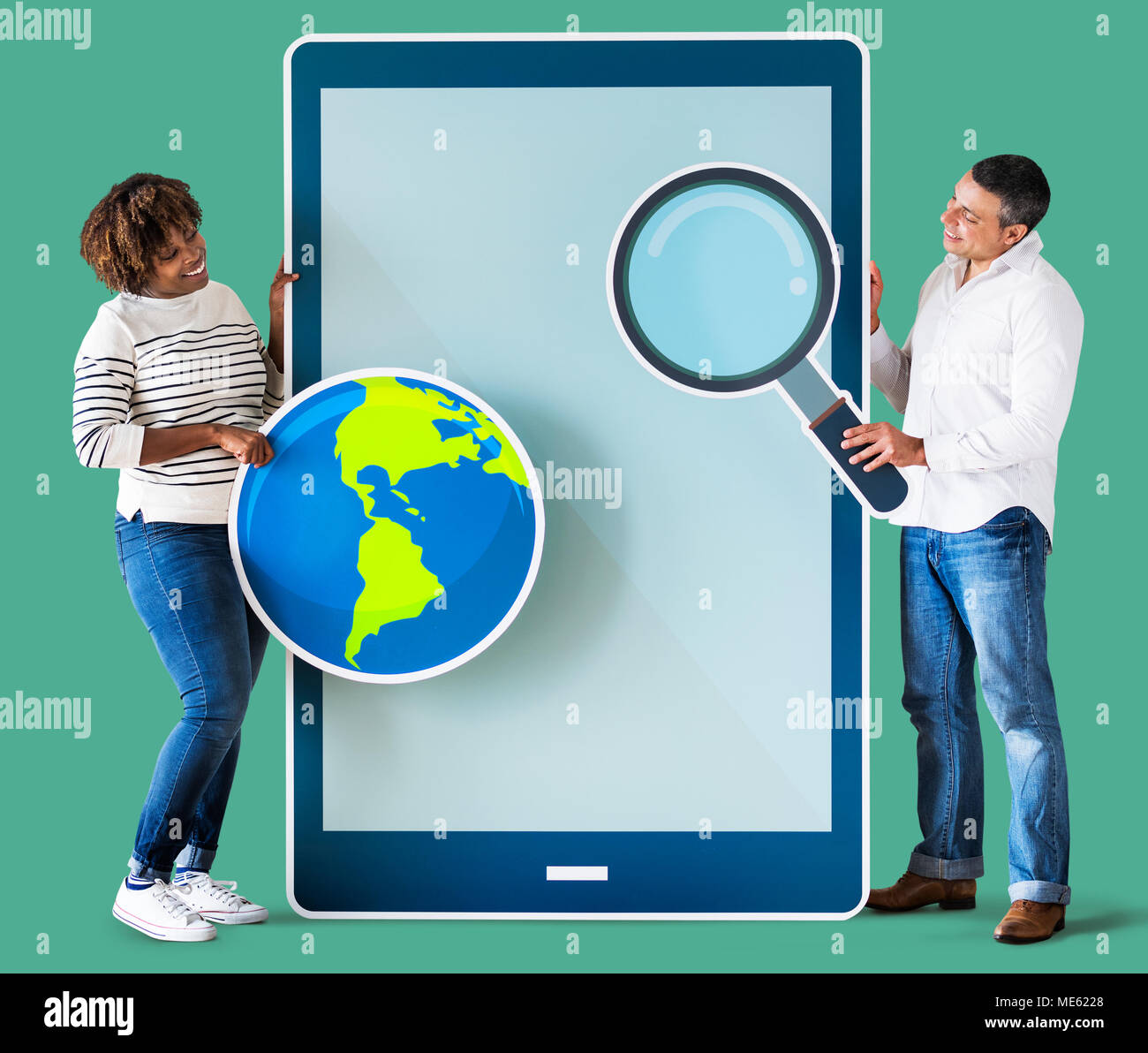 Magnifying glass tablet icon hi-res stock photography and images - Alamy