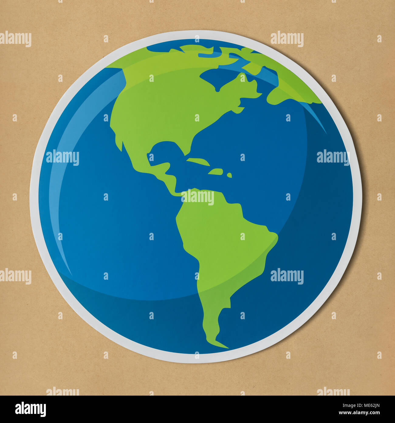 Cut out paper globe icon Stock Photo - Alamy