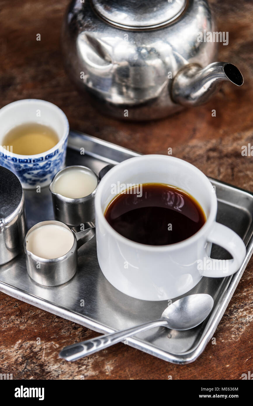 Old style Asian coffee set Stock Photo - Alamy