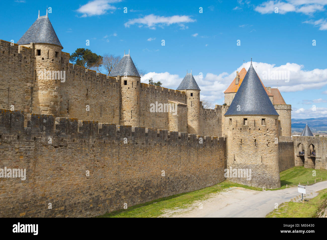 The Citadel in Carcassonne, a medieval fortress in the french ...
