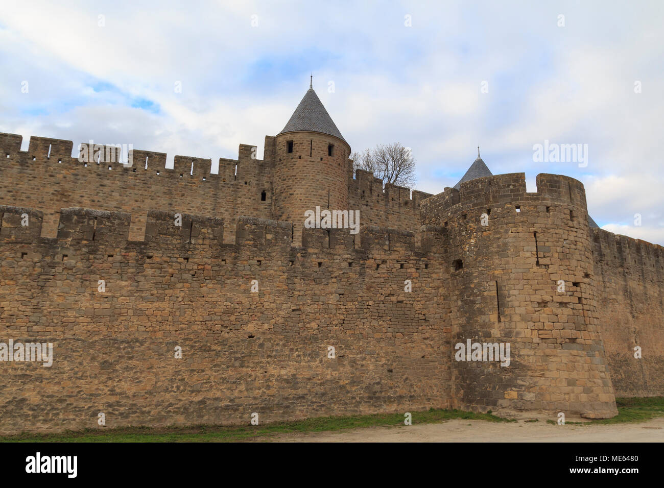 The Citadel in Carcassonne, a medieval fortress in the french ...