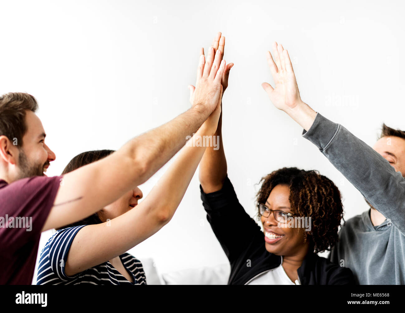 People joined hand together Stock Photo - Alamy