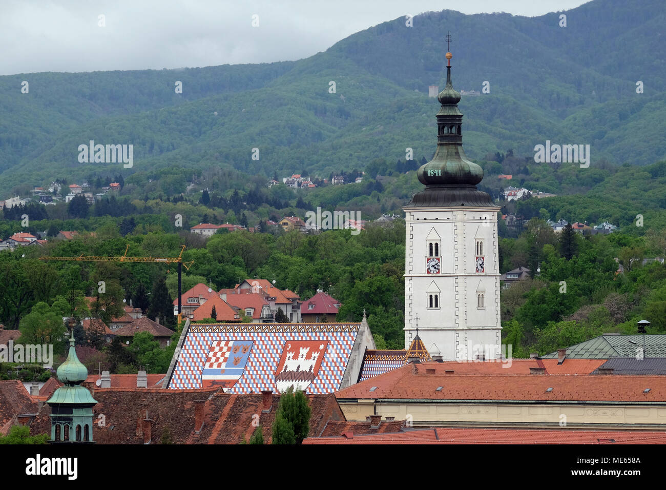 Church of St Mark, famous building monuments in Zagreb, Croatia Stock ...