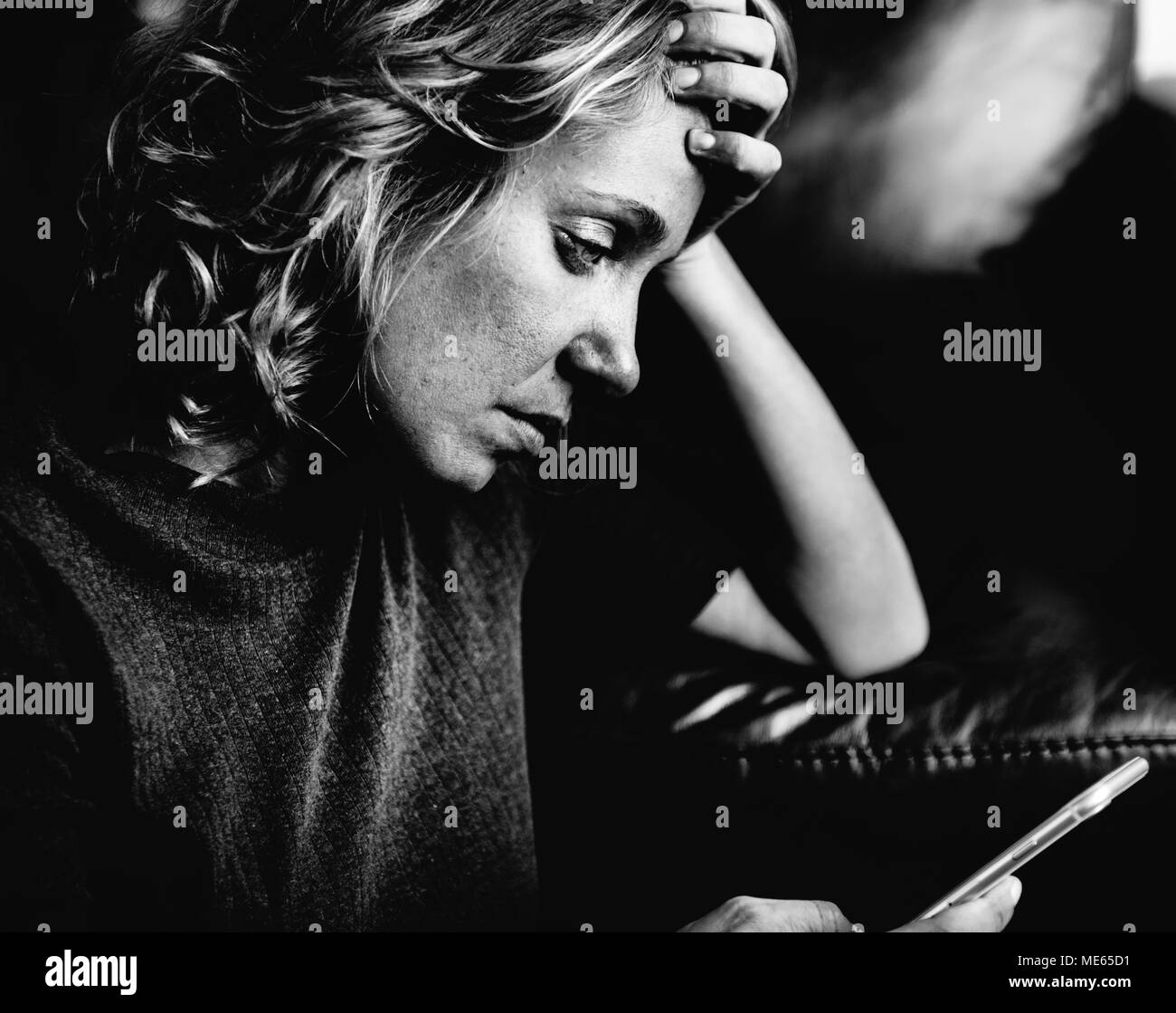 Mature caucasian woman working Black and White Stock Photos & Images ...