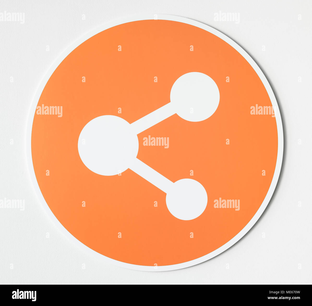 Orange symbol of sharing icon Stock Photo - Alamy