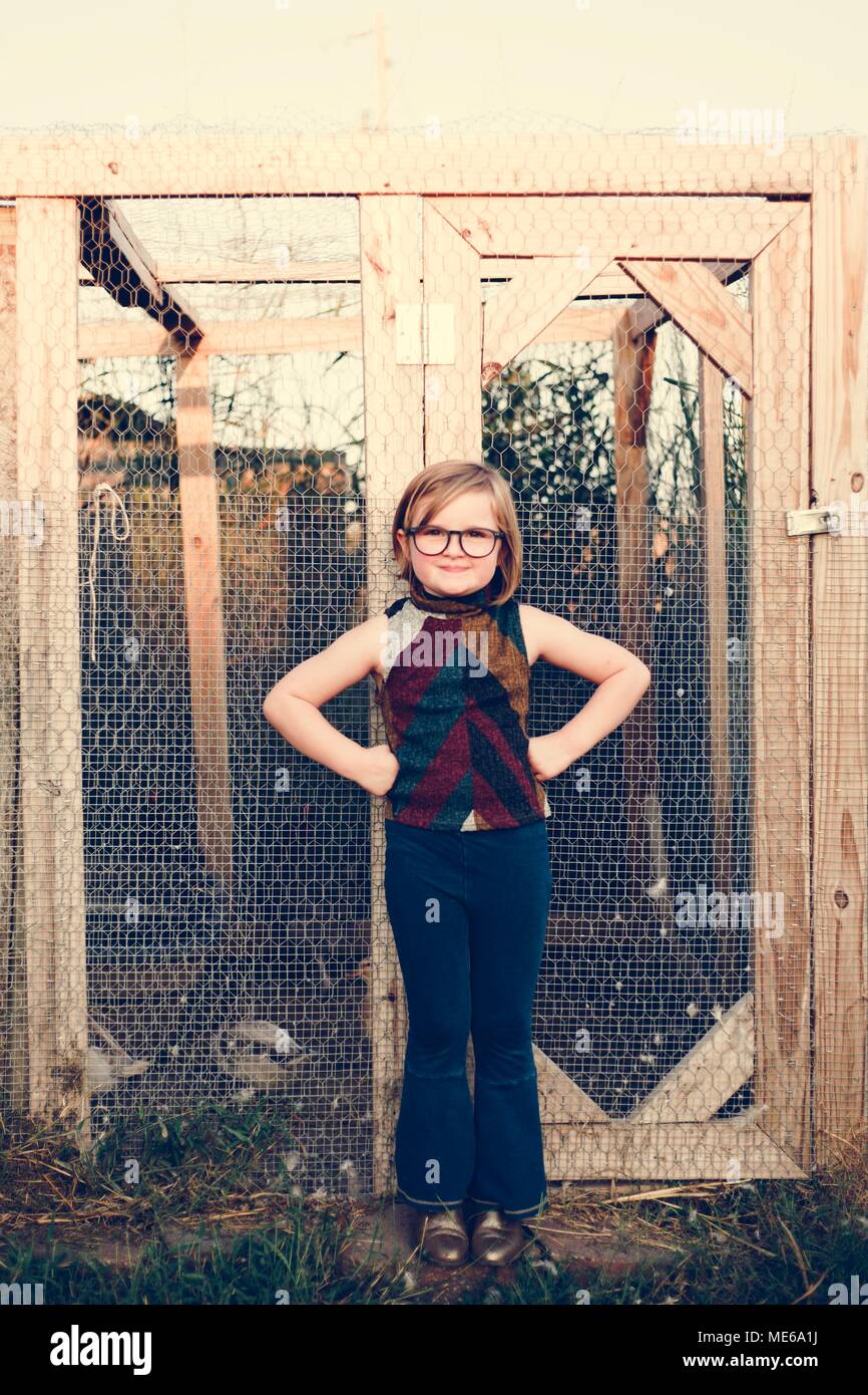 A young girl is having fun in the farm Stock Photo - Alamy
