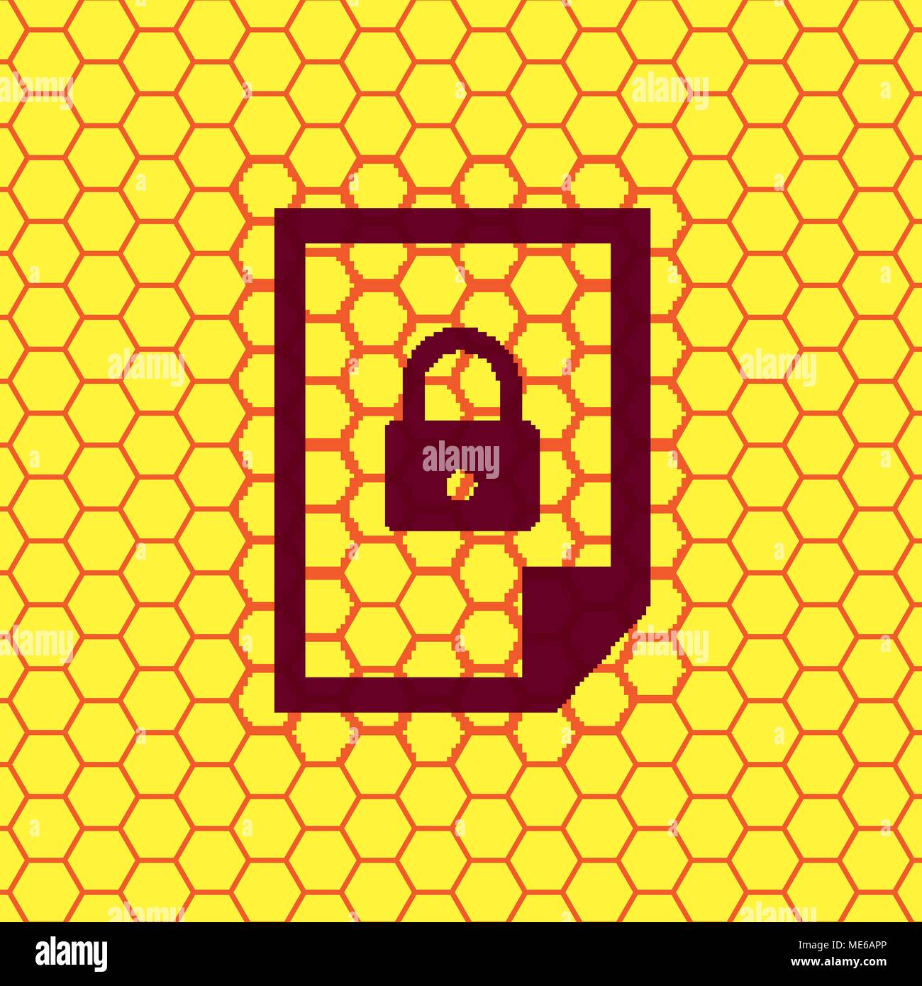 file locked icon symbol on a yellow background abstract similar to a ...