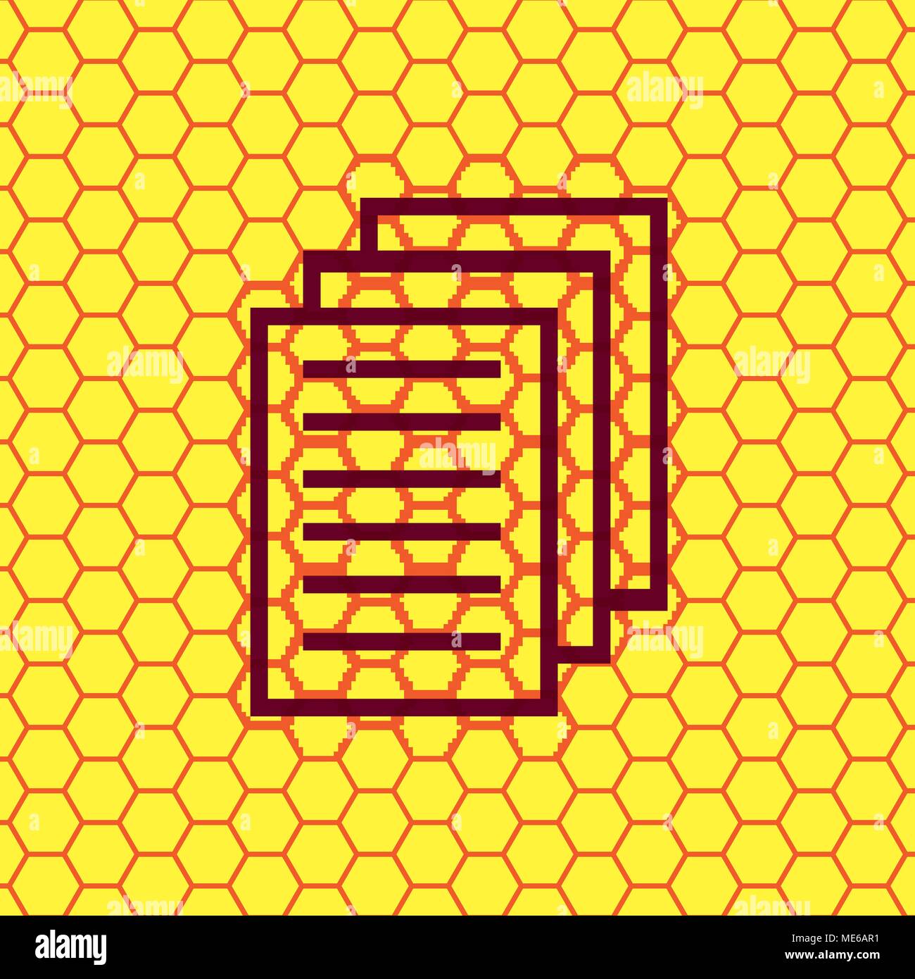 Copy file icon symbol on a yellow background abstract similar to a ...
