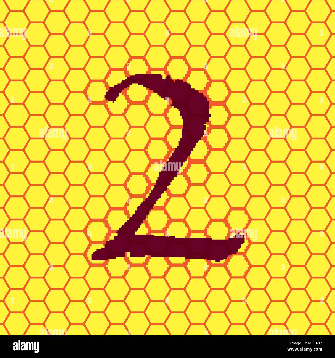 number two icon symbol on a yellow background abstract similar to a ...