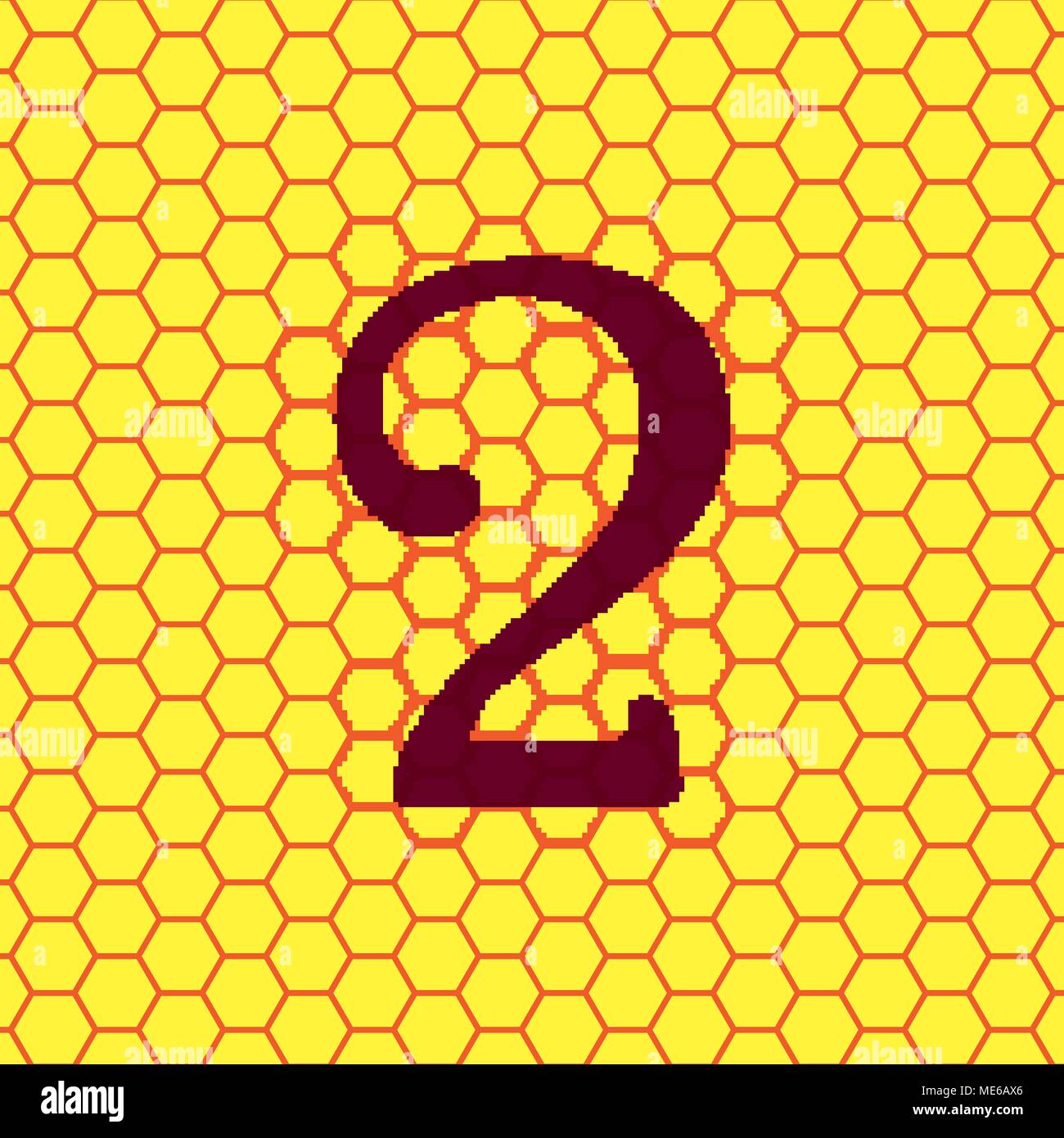 number two icon symbol on a yellow background abstract similar to a ...