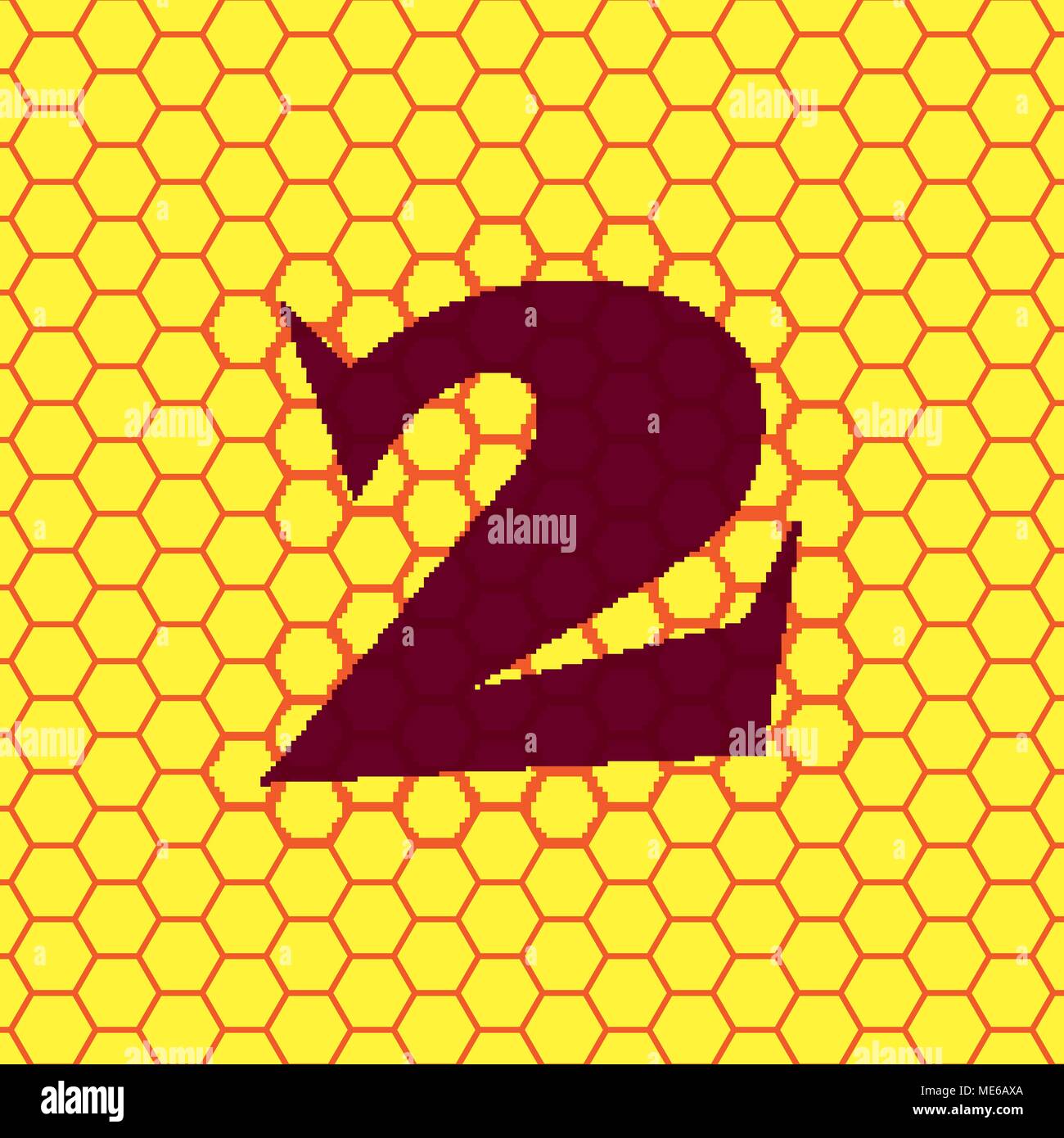 number two icon symbol on a yellow background abstract similar to a ...
