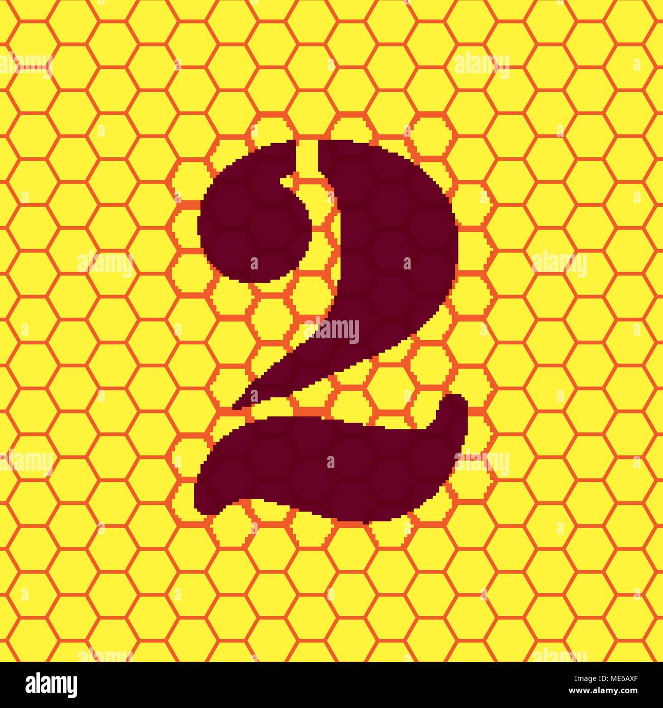 number two icon symbol on a yellow background abstract similar to a ...