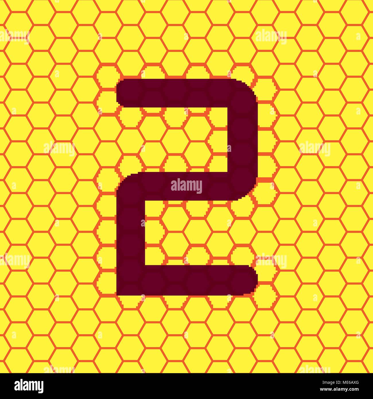 number two icon symbol on a yellow background abstract similar to a ...