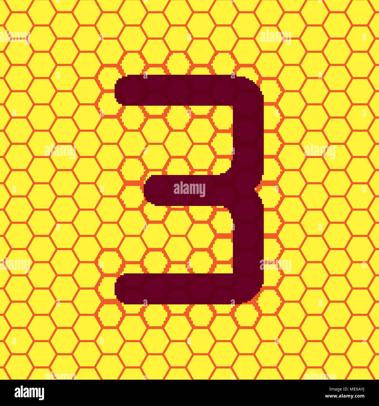 number three icon symbol on a yellow background abstract similar to a ...