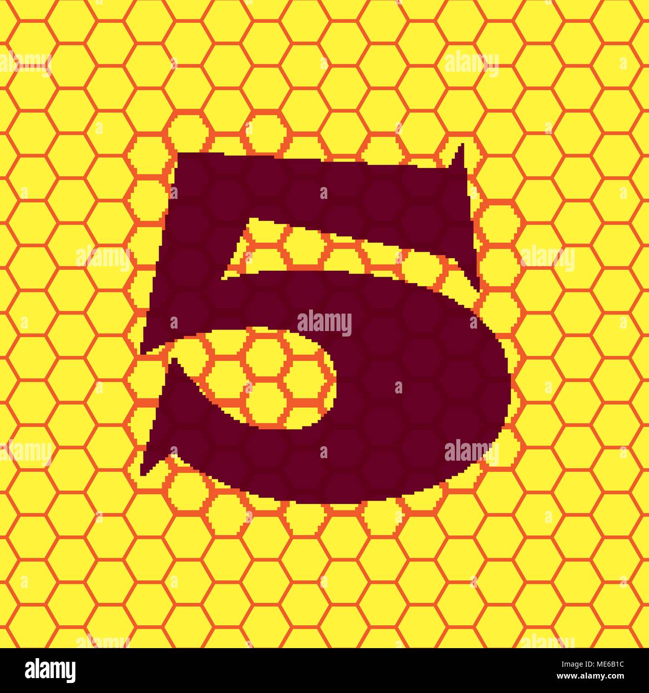 number five icon symbol on a yellow background abstract similar to a ...