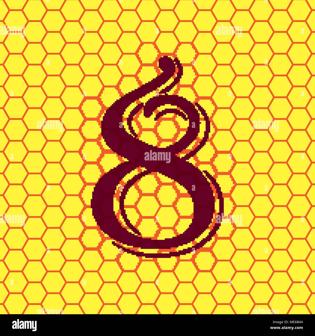 number Eight icon symbol on a yellow background abstract similar to a ...