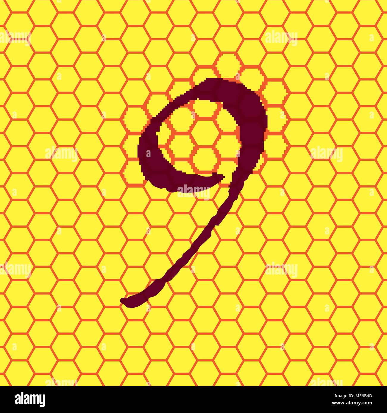 Number Nine Icon Symbol On A Yellow Background Abstract Similar To A