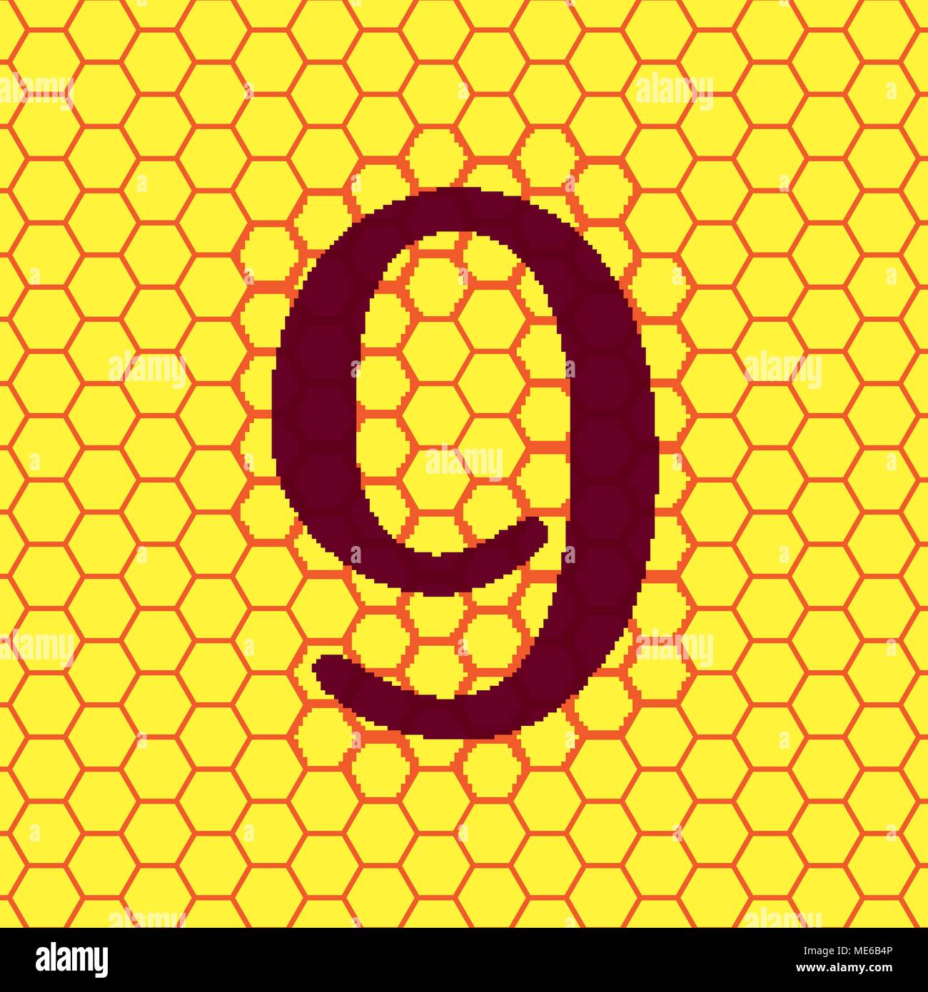 number Nine icon symbol on a yellow background abstract similar to a ...