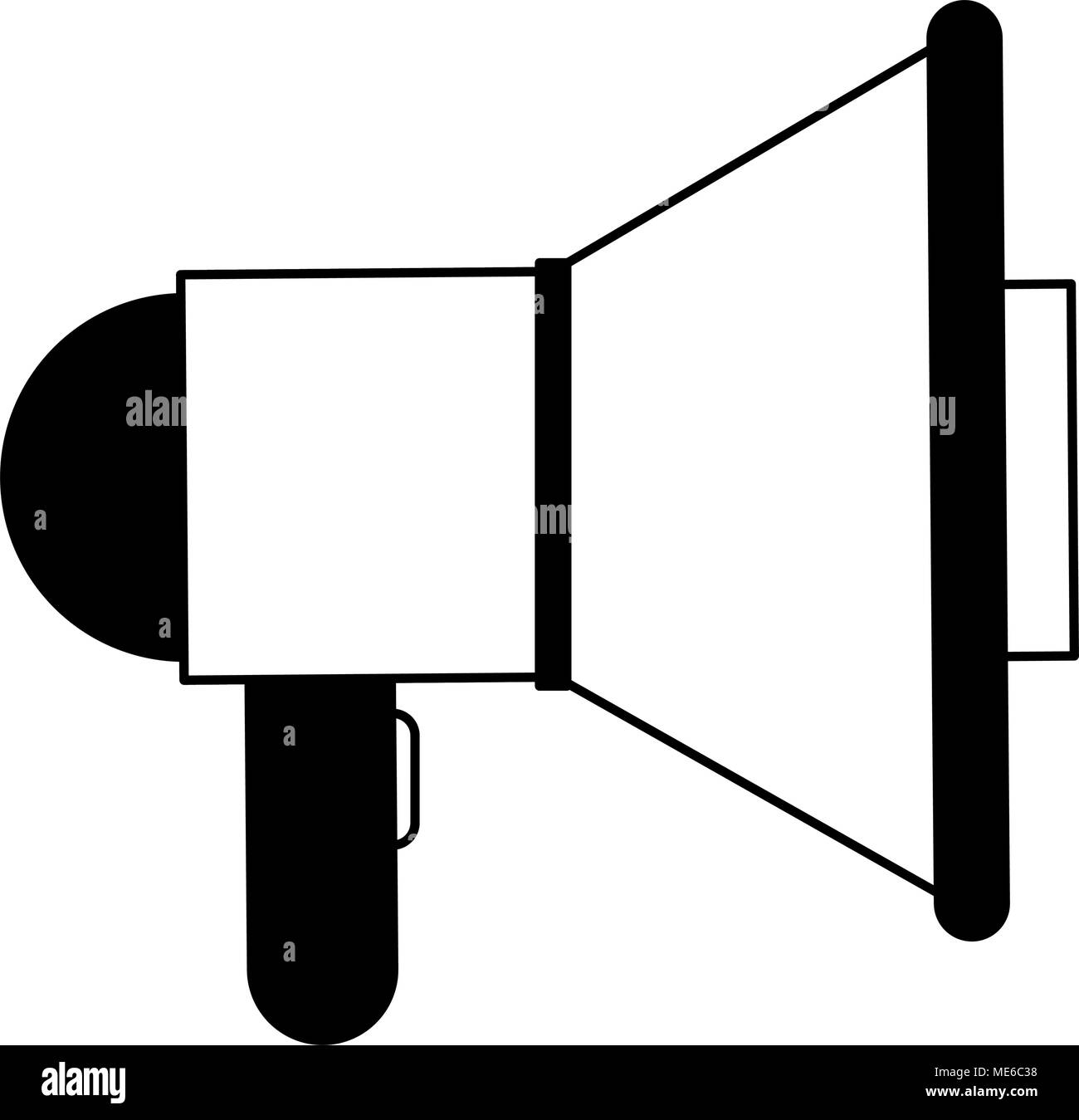 Bullhorn advertising symbol on black and white Stock Vector Image & Art ...