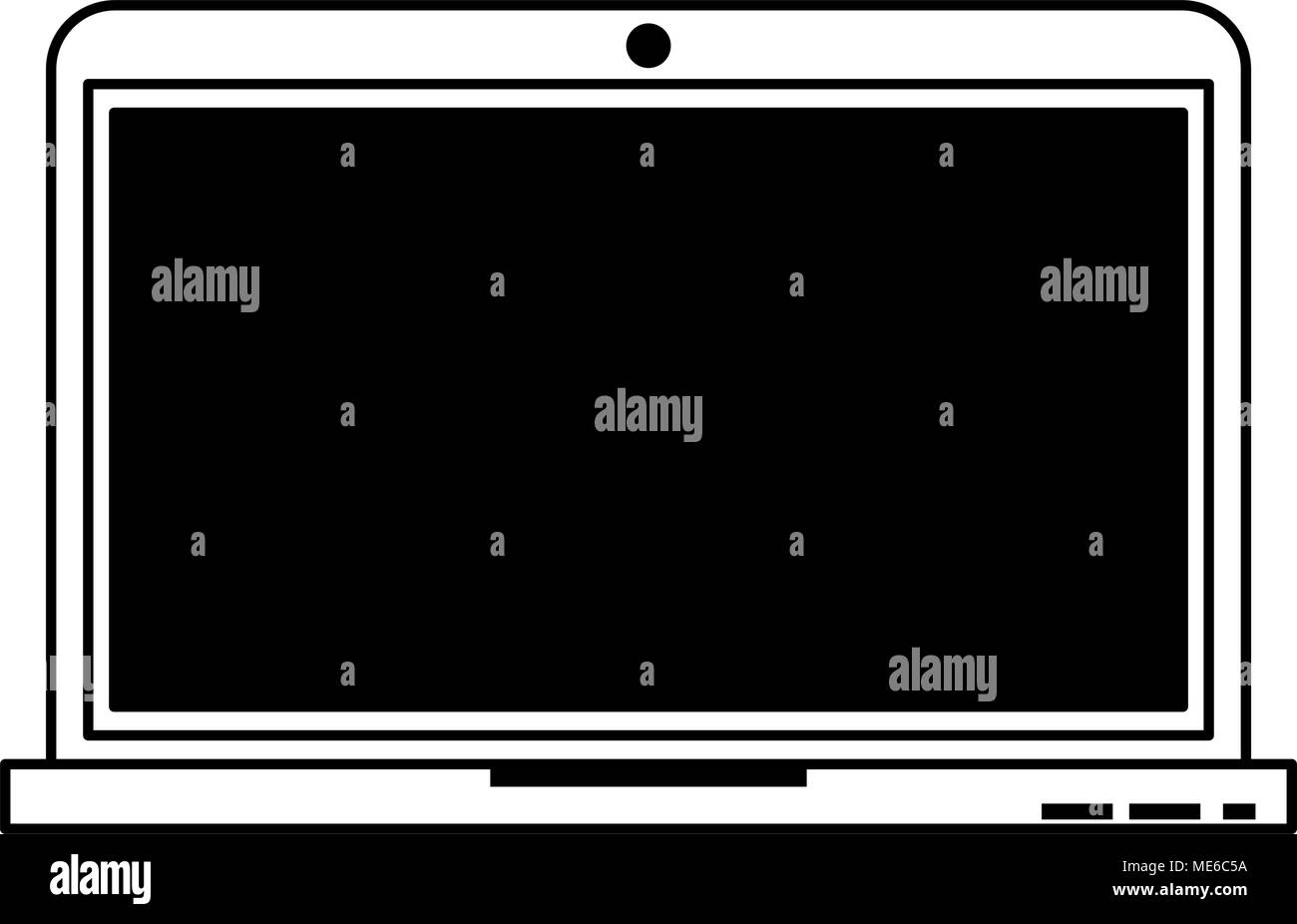 Laptop computer technology on black and white Stock Vector Image & Art ...