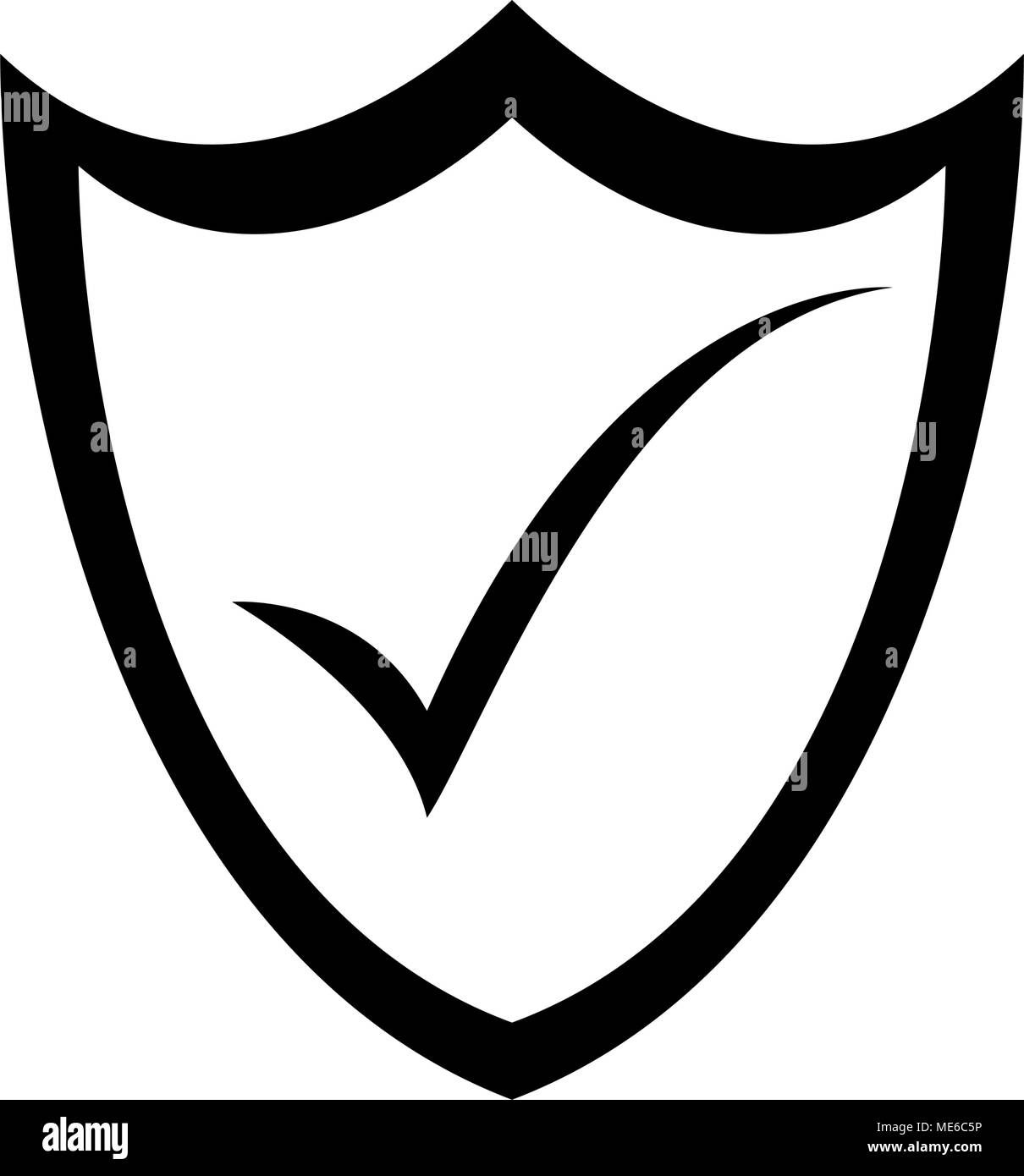 Shield security symbol on black and white Stock Vector Image & Art - Alamy