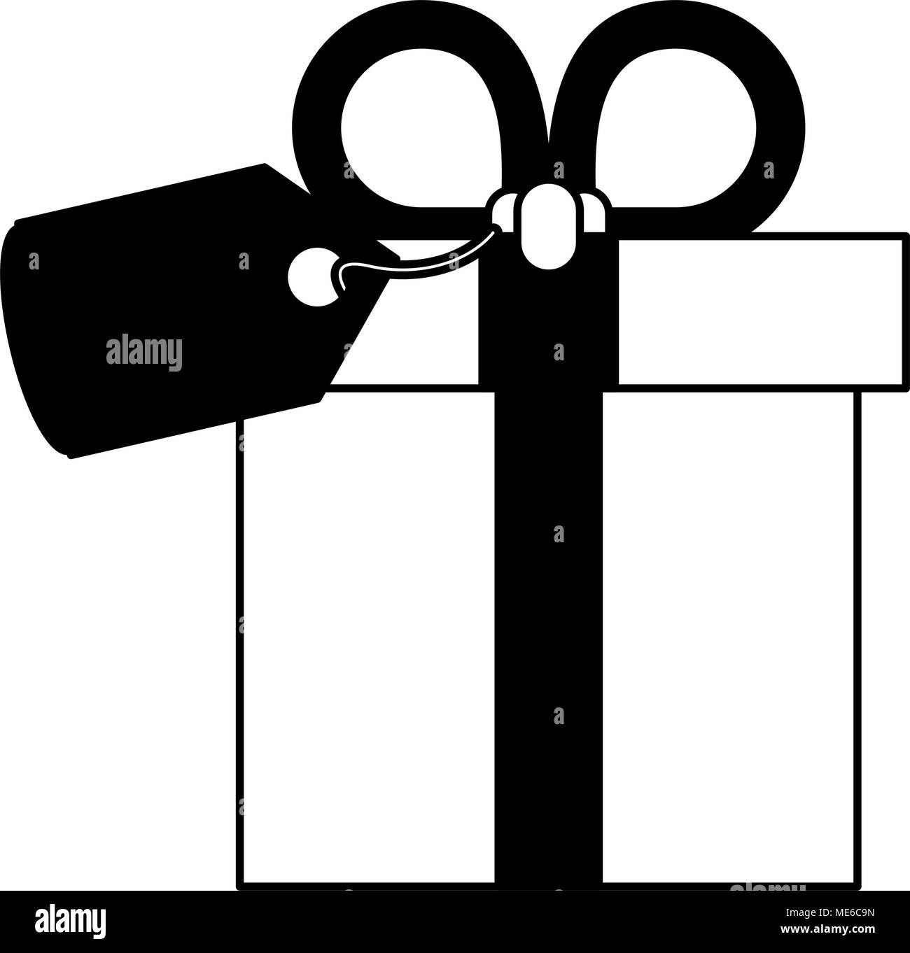 Tag on box gift Black and White Stock Photos & Images - Alamy