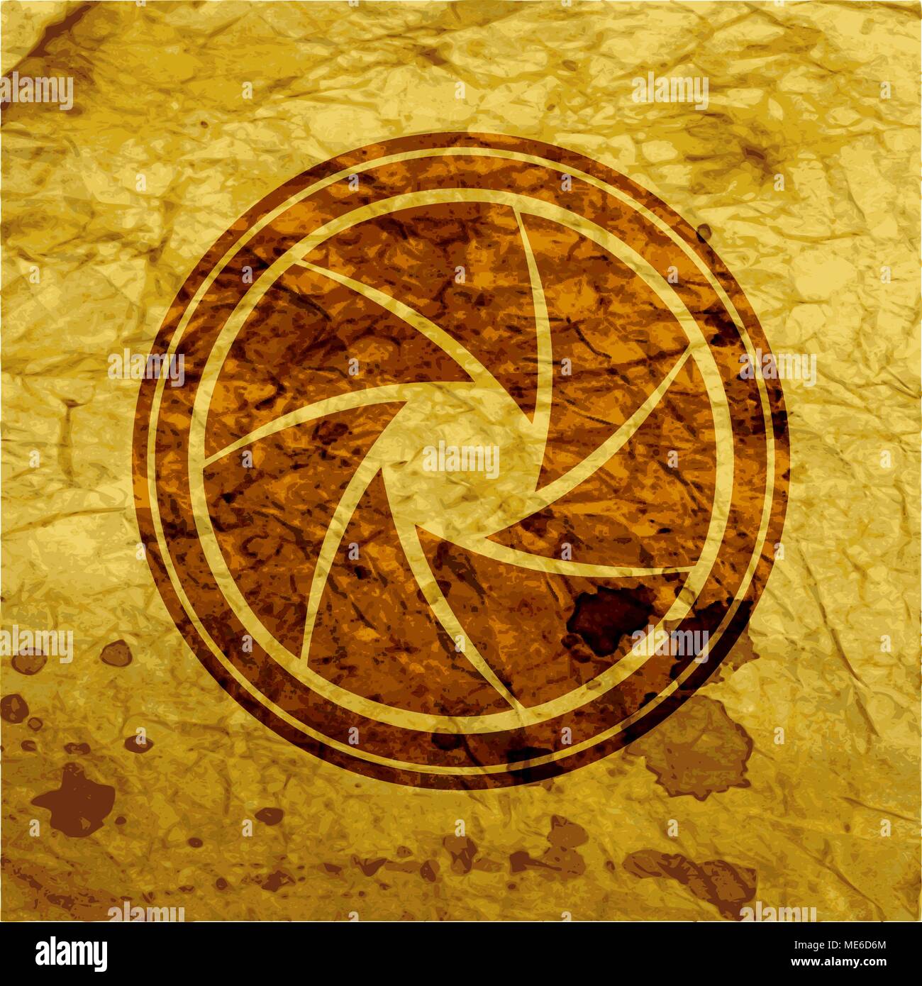 Photo camera diaphragm. Flat modern web button and space for your text. Vector. EPS10 Stock ...