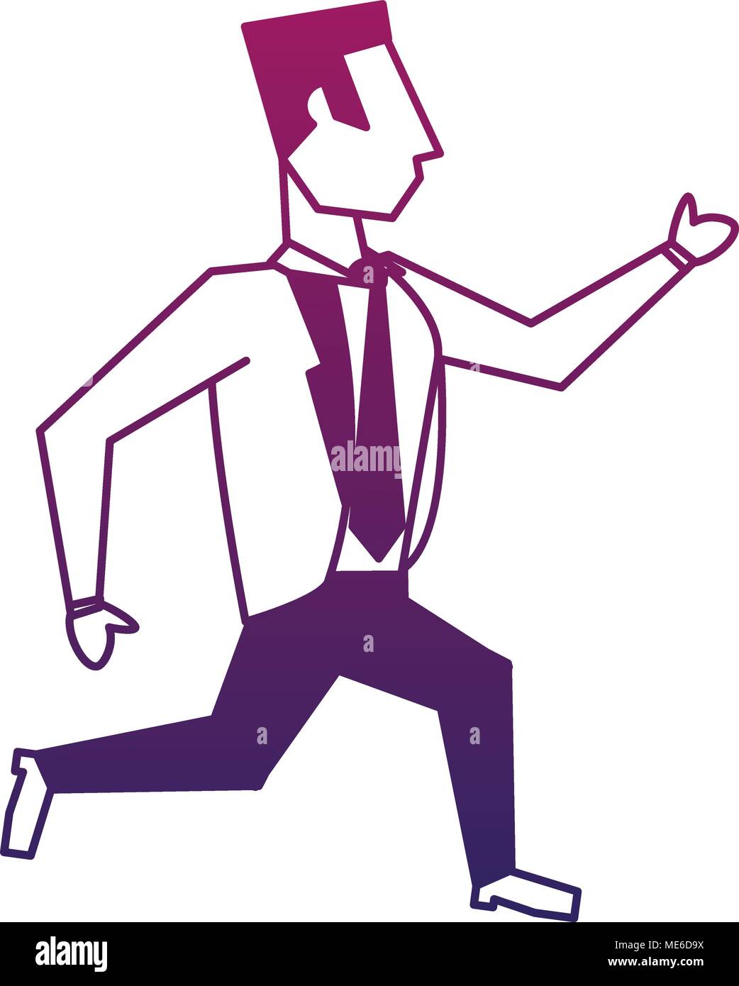 Businessman running cartoon purple lines Stock Vector Image & Art - Alamy