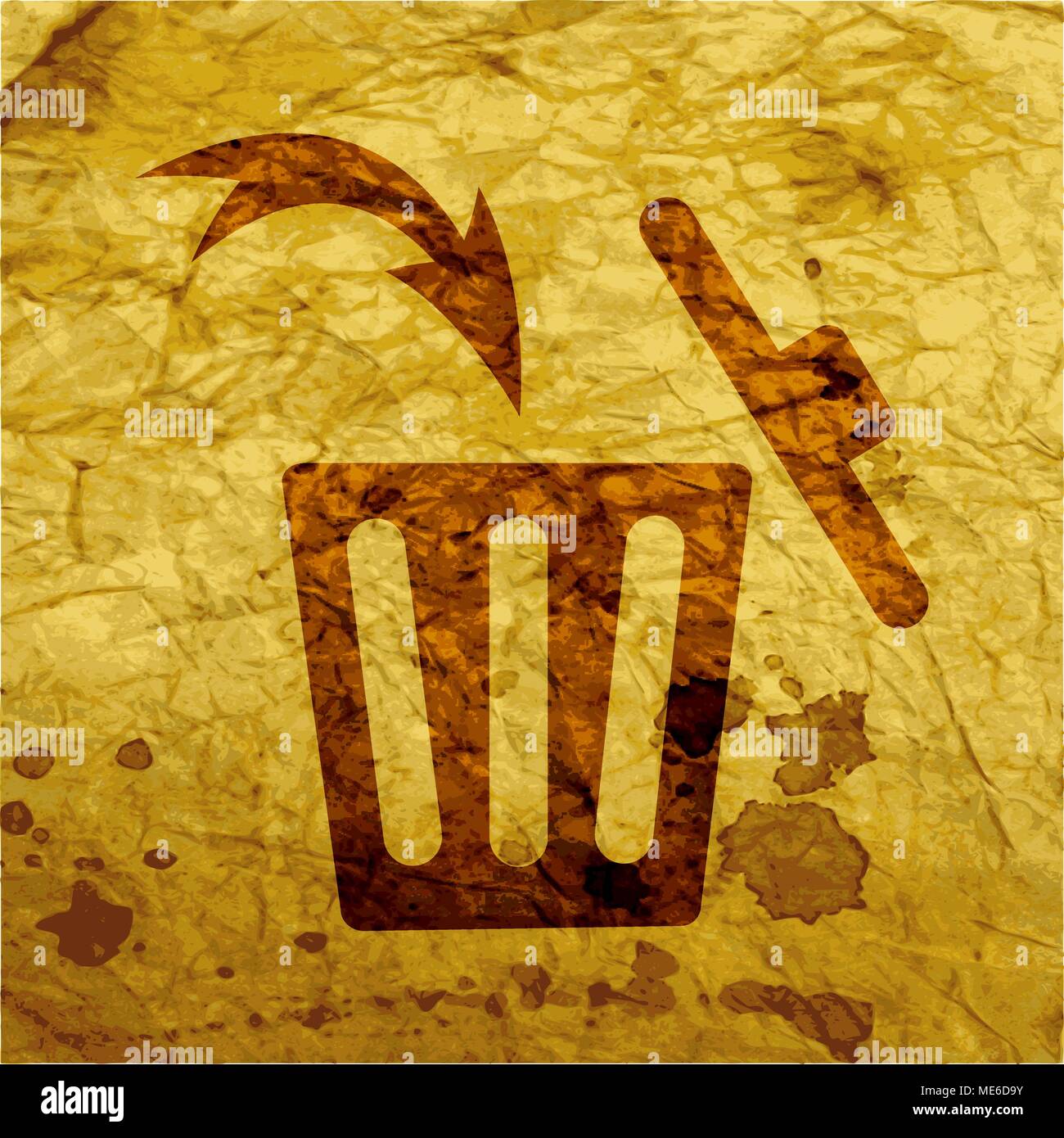 Trash bin. Flat modern web button and space for your text. Vector. EPS10 Stock Vector Image ...