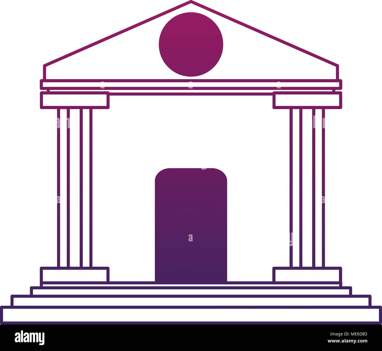 Bank building symbol purple lines Stock Vector Image & Art - Alamy