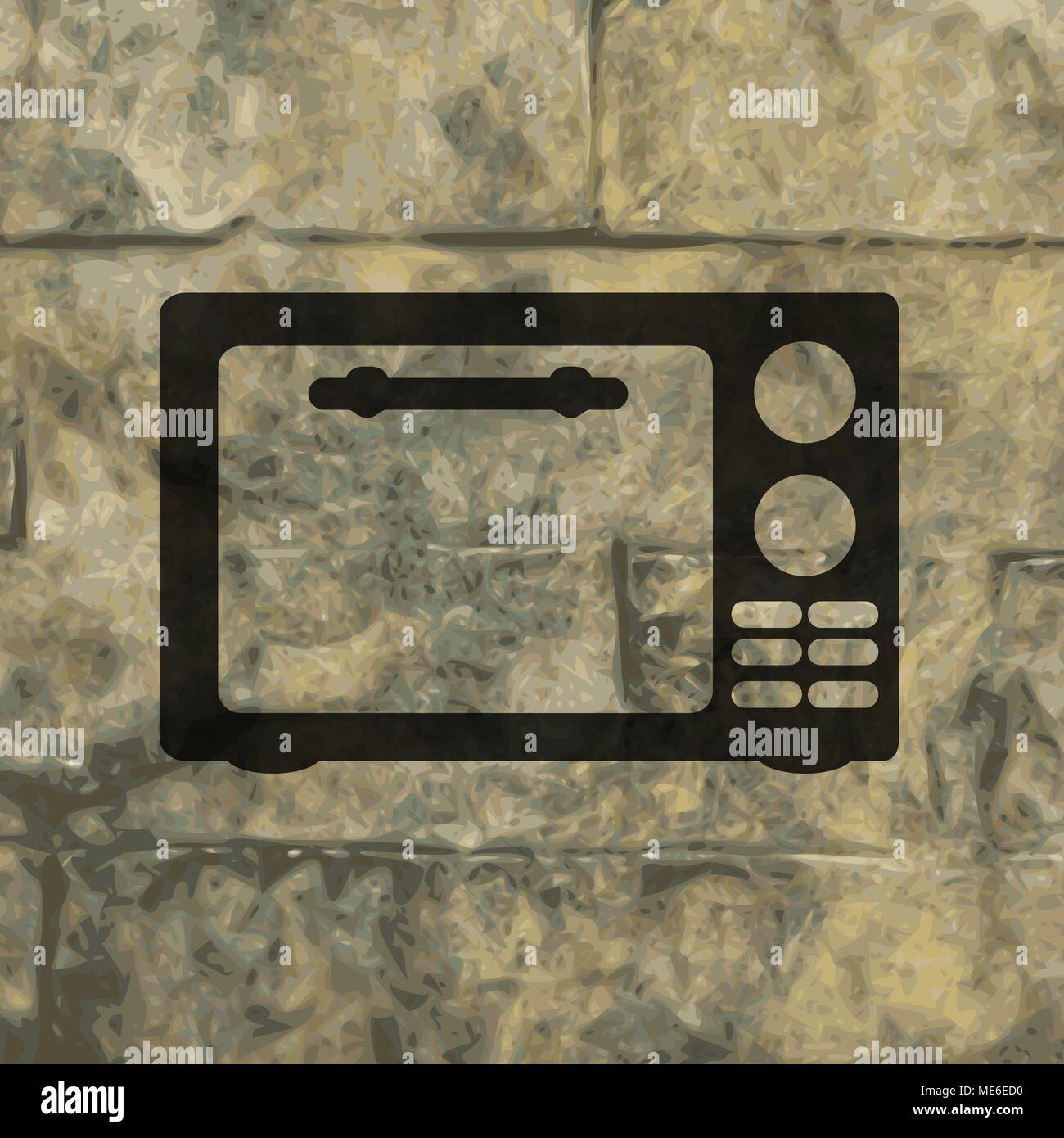 microwave. kitchen equipment. Flat modern web button and space for your ...