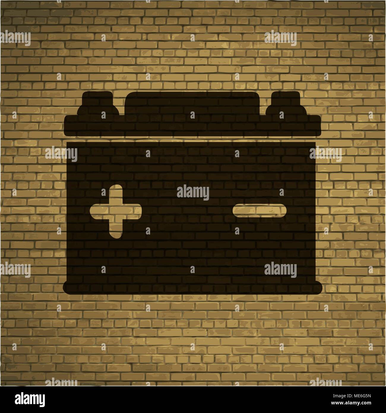 Car battery. Flat modern web button and space for your text. Vector ...