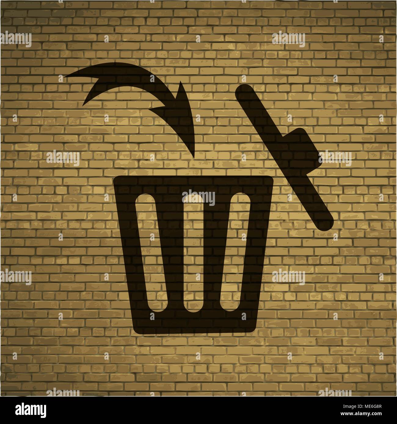 Trash bin. Flat modern web button and space for your text. Vector ...