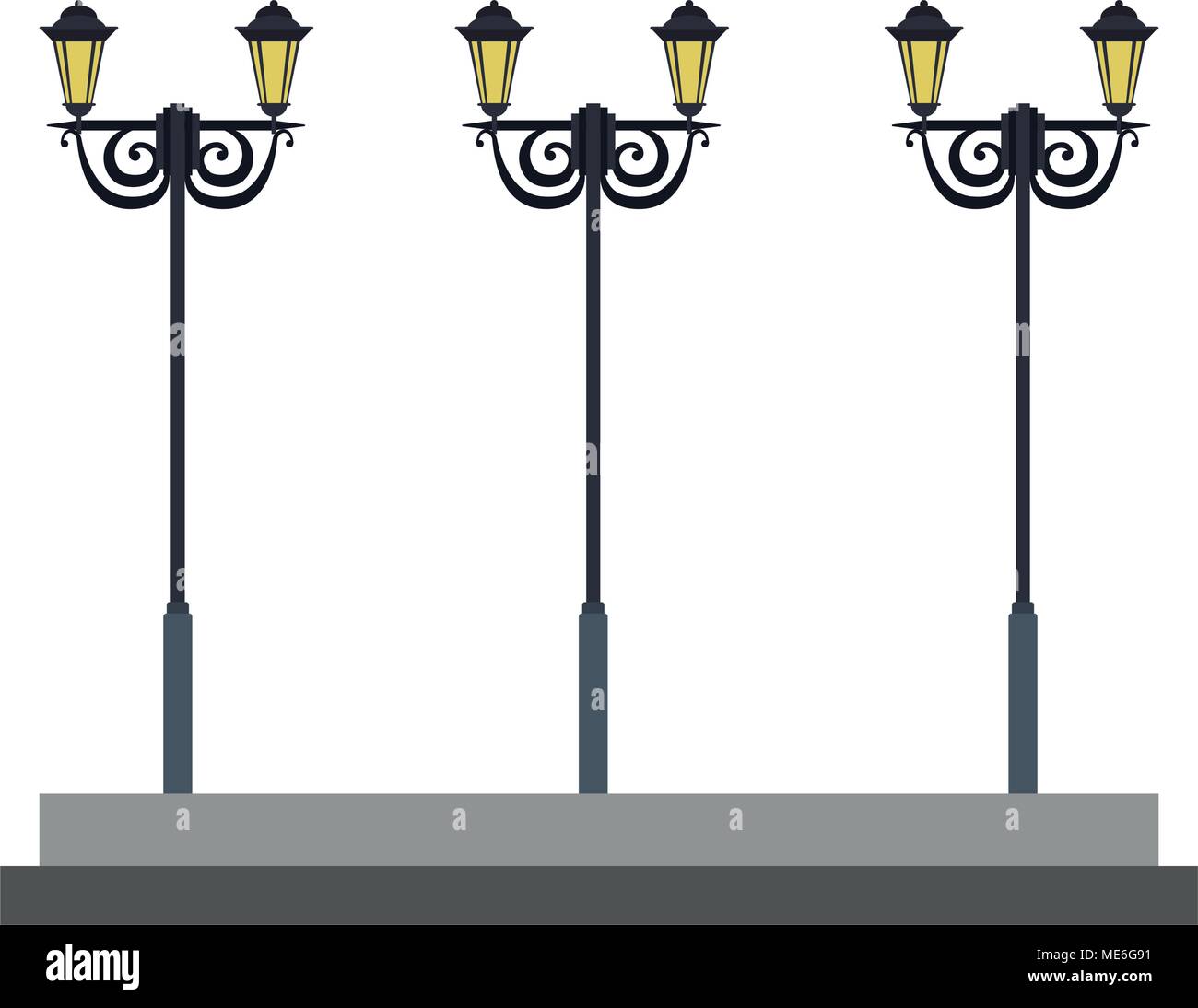 Set modern street lights Stock Vector Images - Alamy