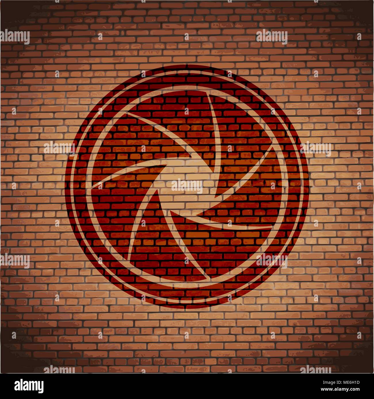 Photo camera diaphragm. Flat modern web button and space for your text. Vector. EPS10 Stock ...