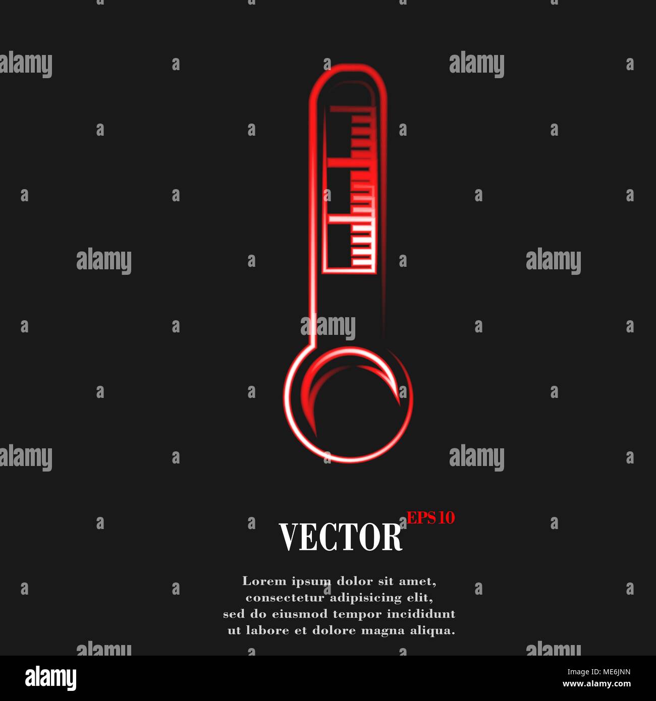 Thermometer. Flat modern web button and space for your text. Vector ...