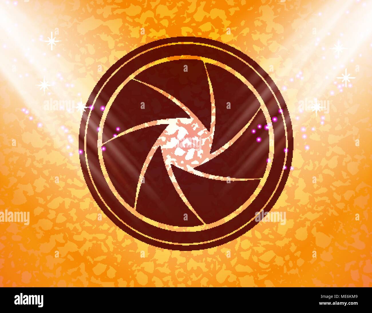 Photo camera diaphragm. Flat modern web button and space for your text. Vector. EPS10 Stock ...