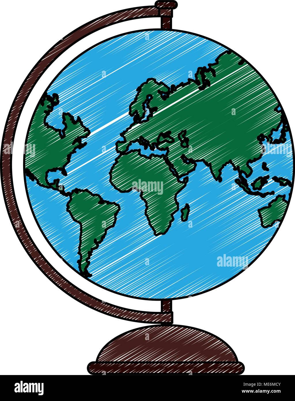 School world globe scribble Stock Vector Image & Art - Alamy
