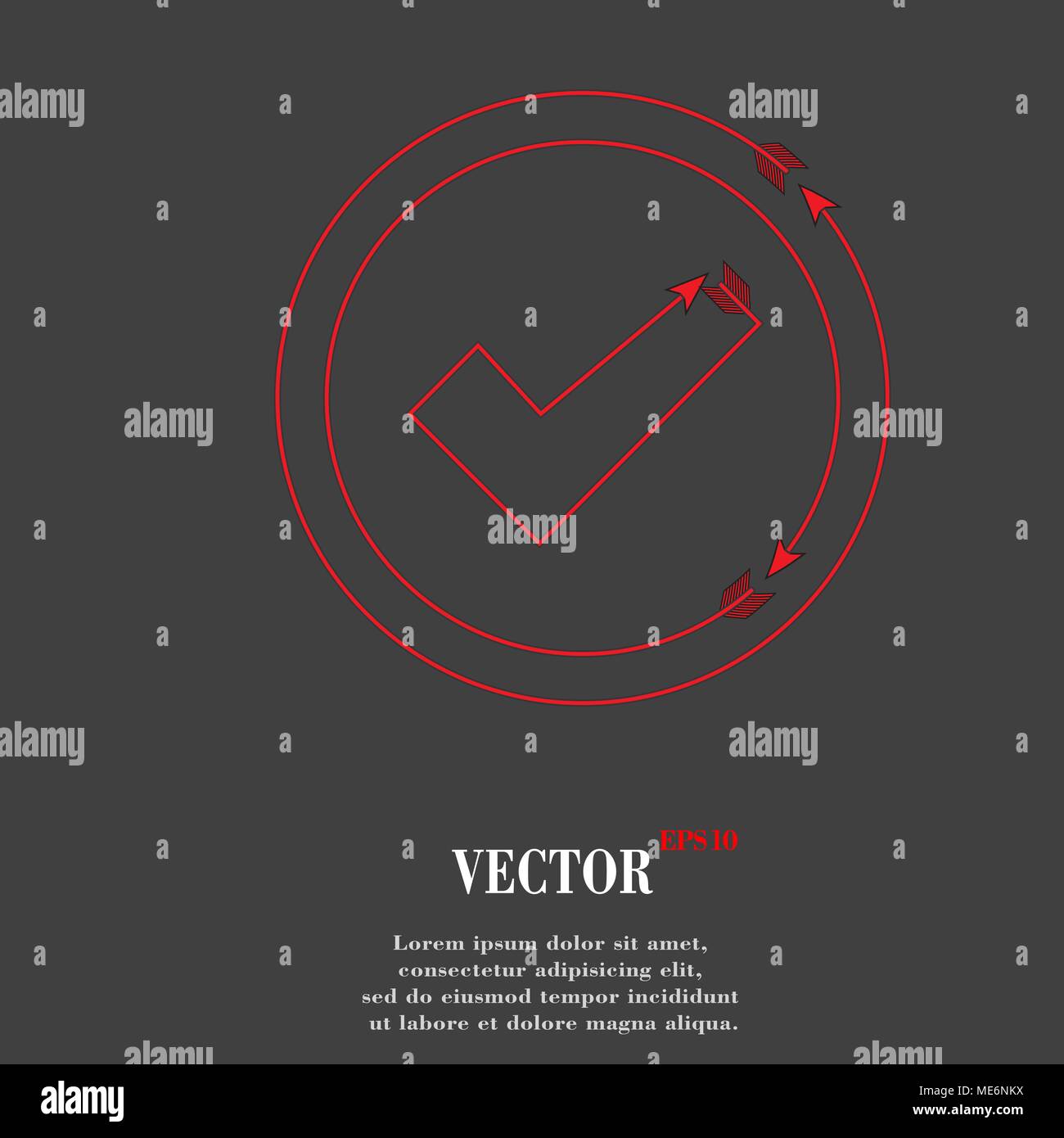 check mark. Flat modern web button and space for your text. Vector. EPS10 Stock Vector Image ...