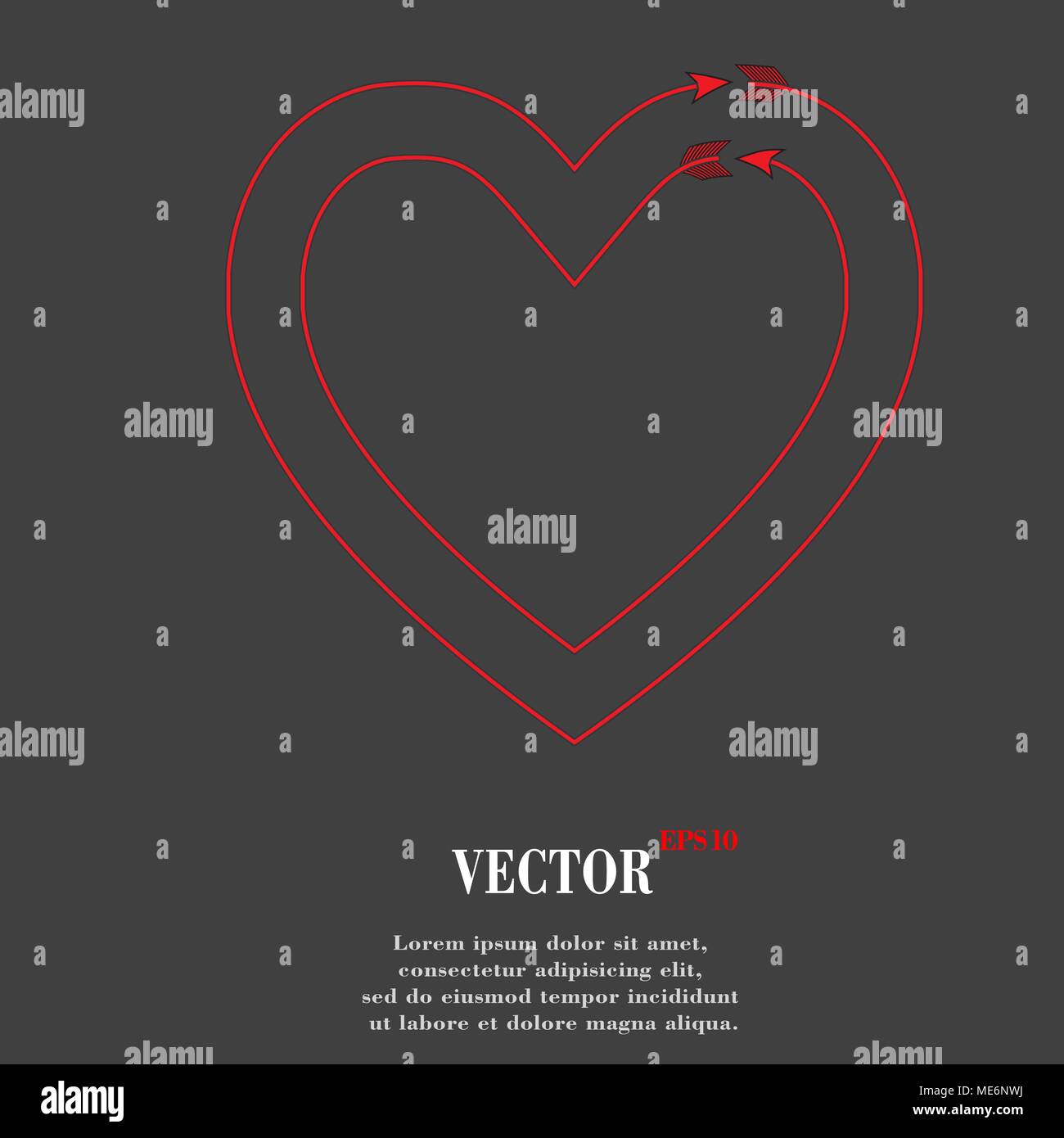 Heart. Flat modern web button and space for your text. Vector. EPS10 ...