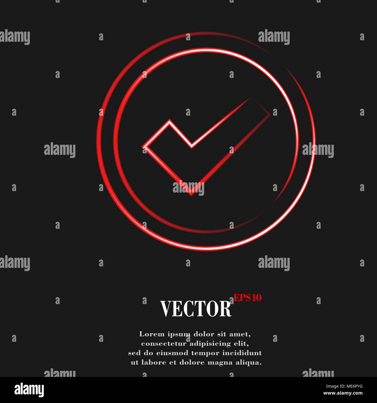 check mark. Flat modern web button and space for your text. Vector ...
