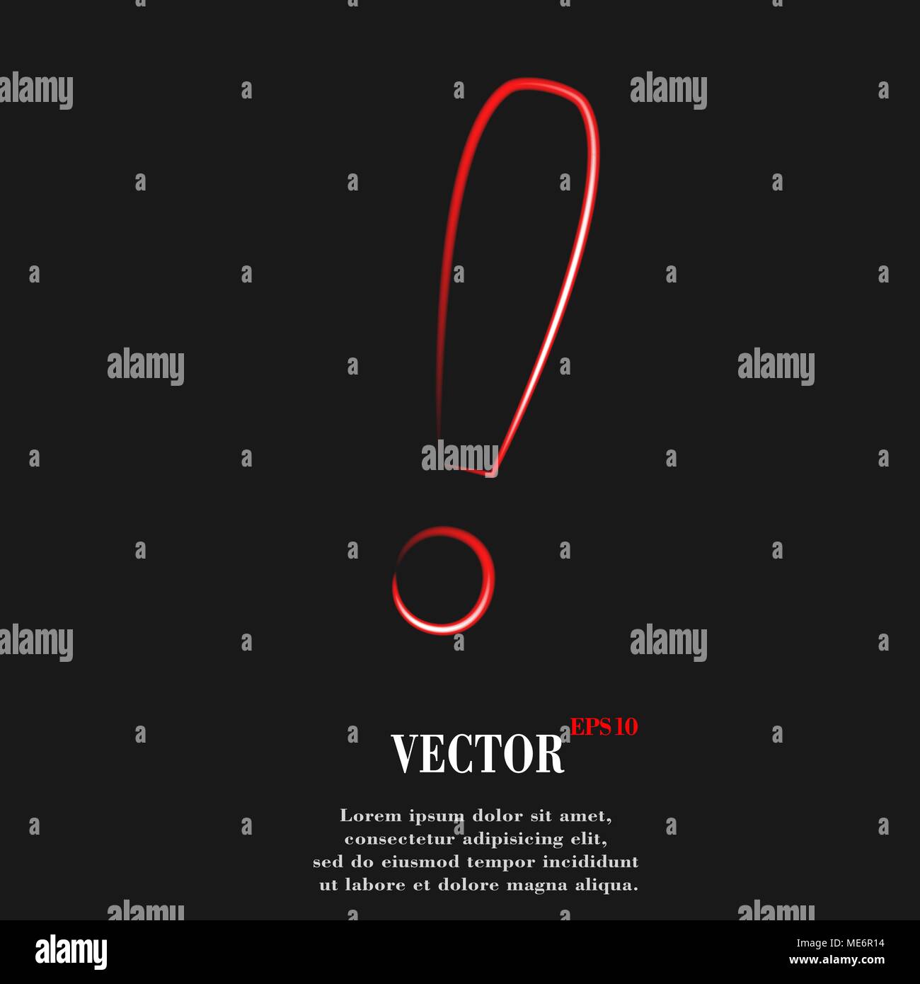 The exclamation point. Flat modern web button and space for your text ...