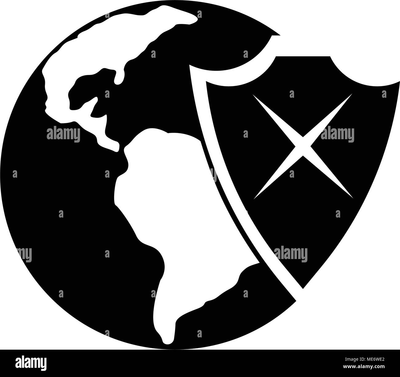 Environment protection flat concept Black and White Stock Photos ...