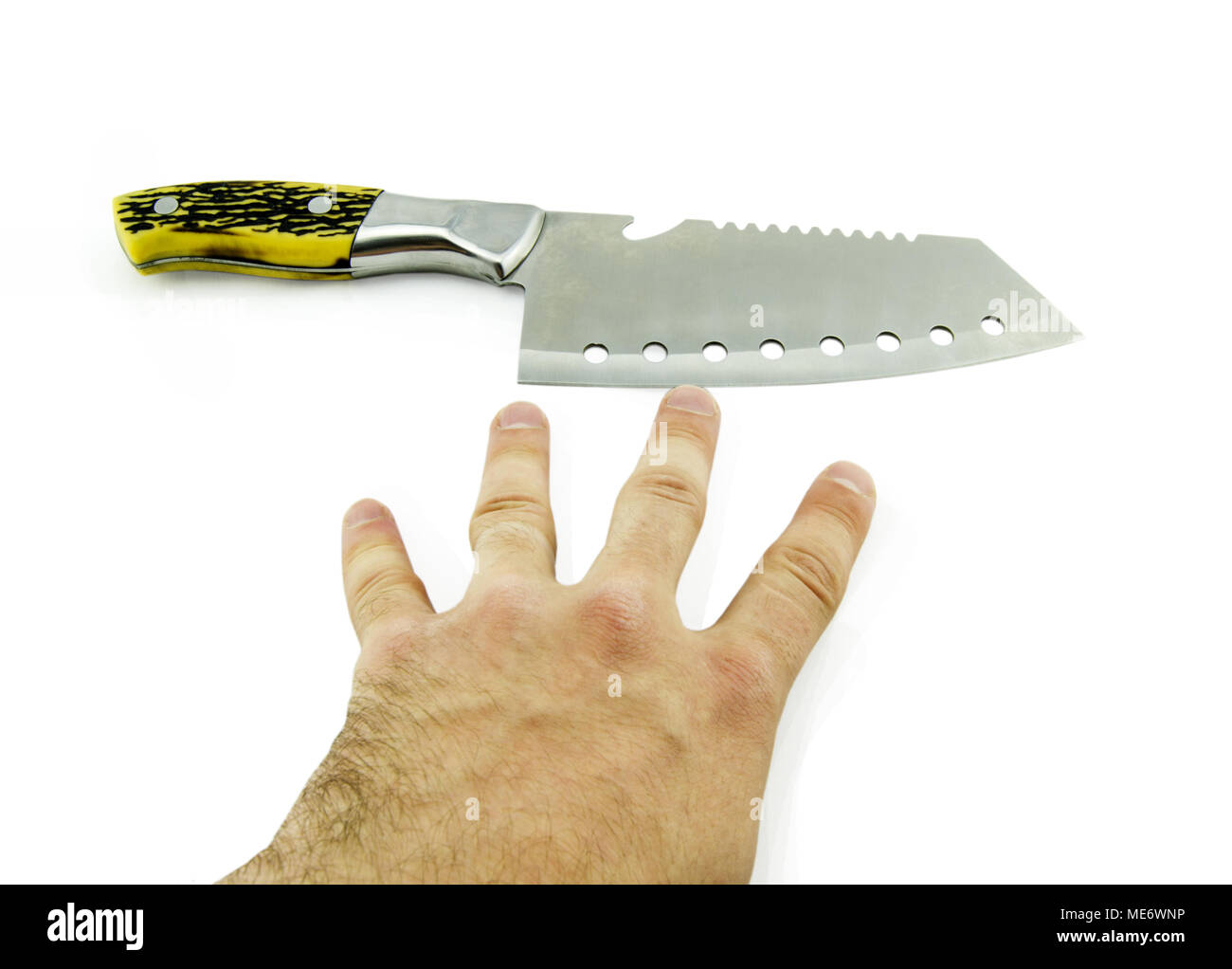 knife in hand isolated on a white background. For your commercial and ...