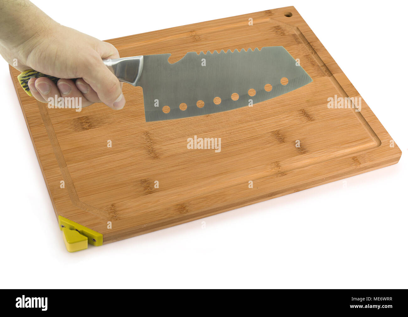 Cutting Board and Kitchen Knife close up. For your commercial and ...