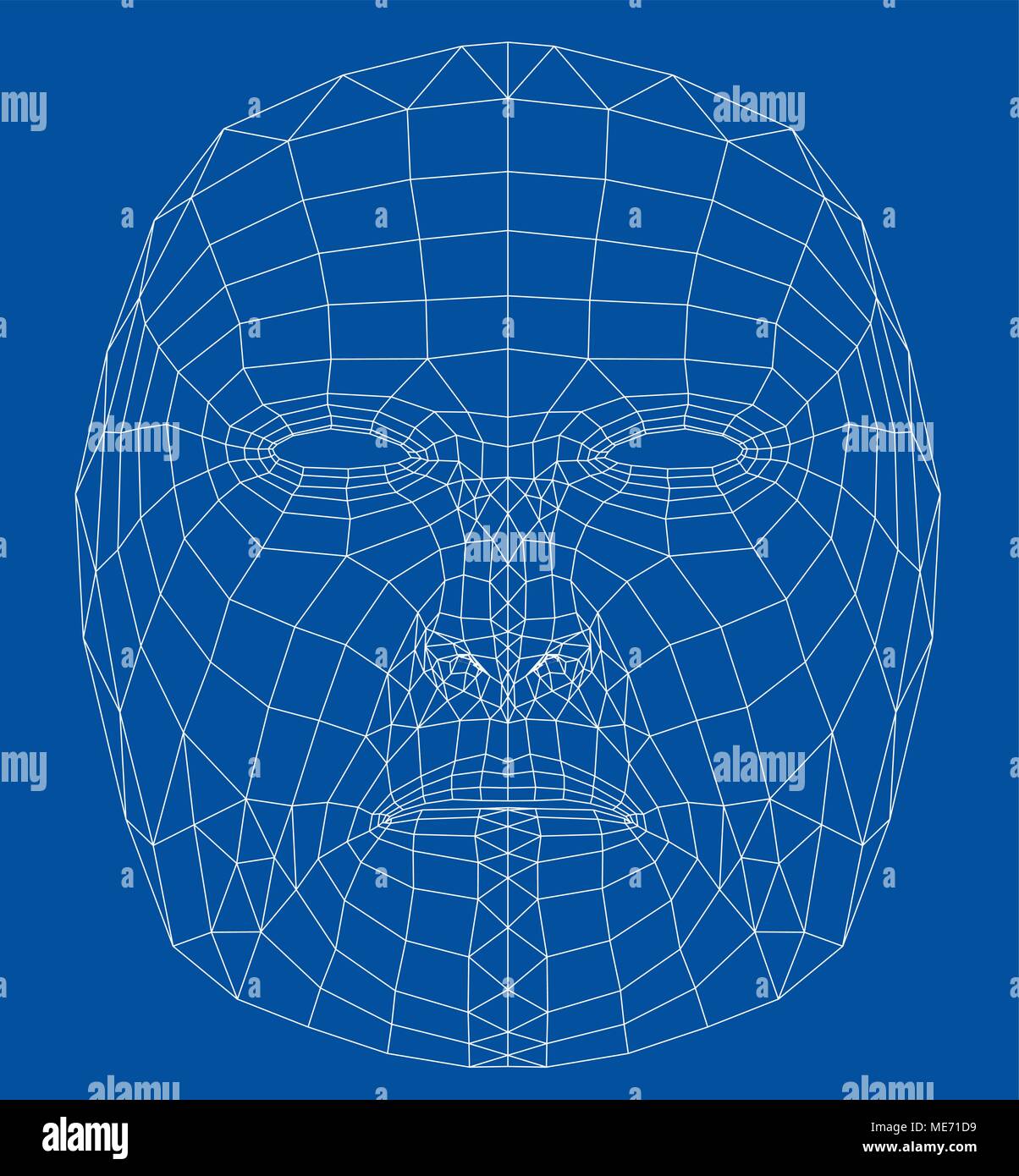 Wire-frame abstract human face Stock Vector Image & Art - Alamy