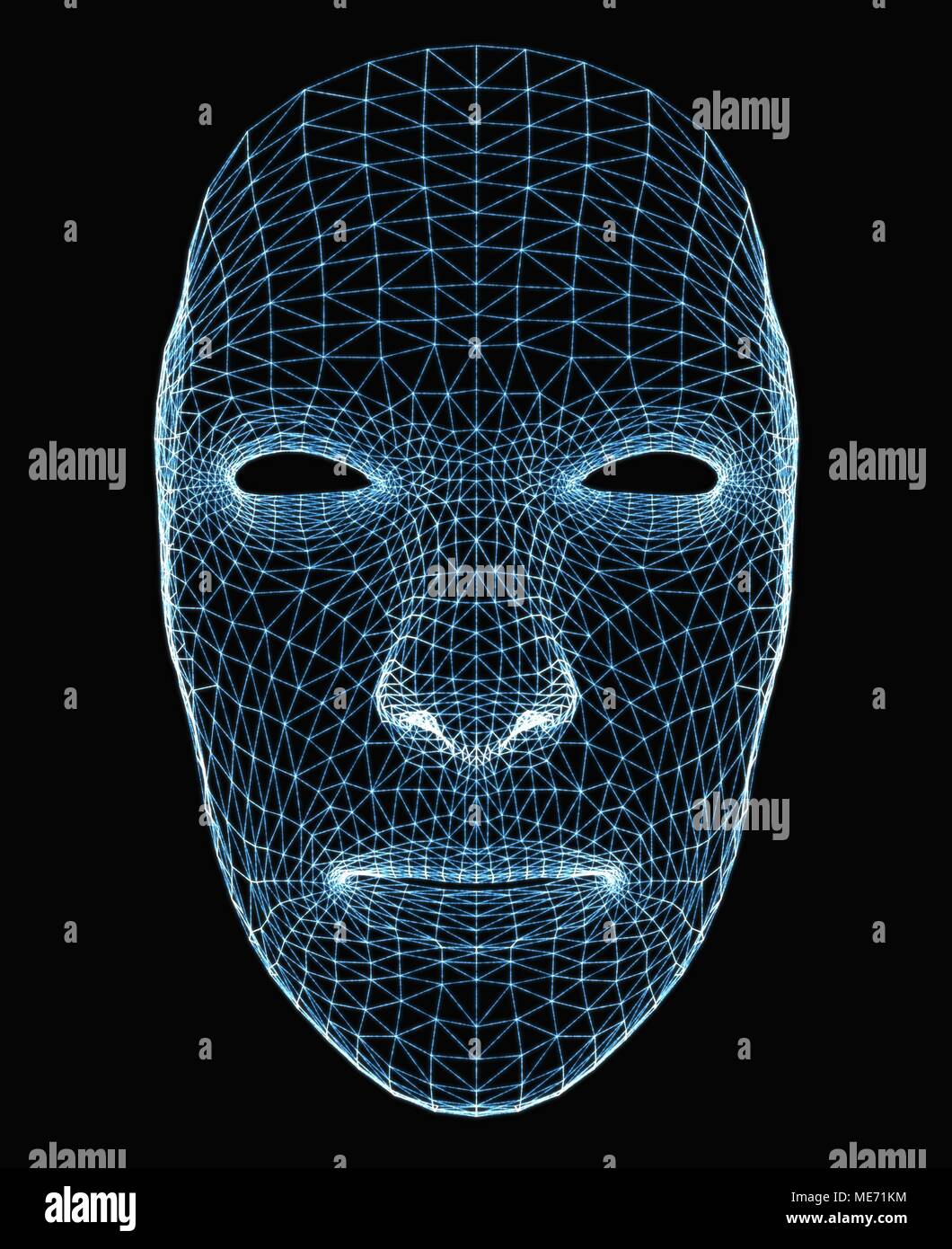 Human face consisting of luminous lines Stock Photo - Alamy