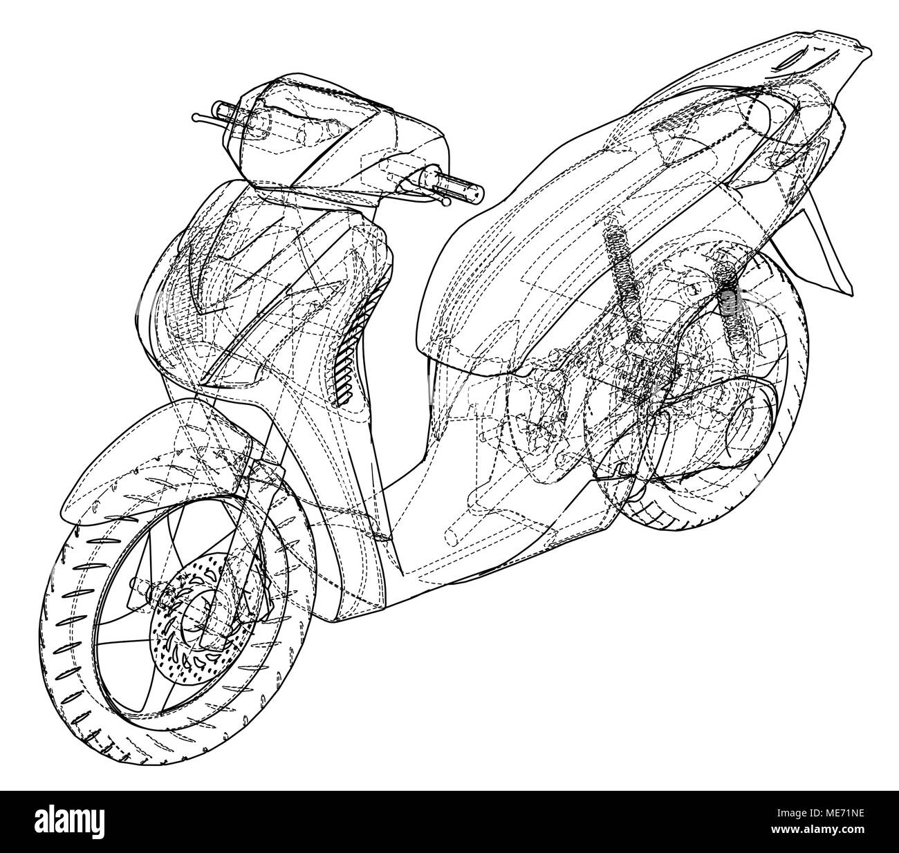 Scooter outline concept. Vector Stock Vector Image & Art - Alamy