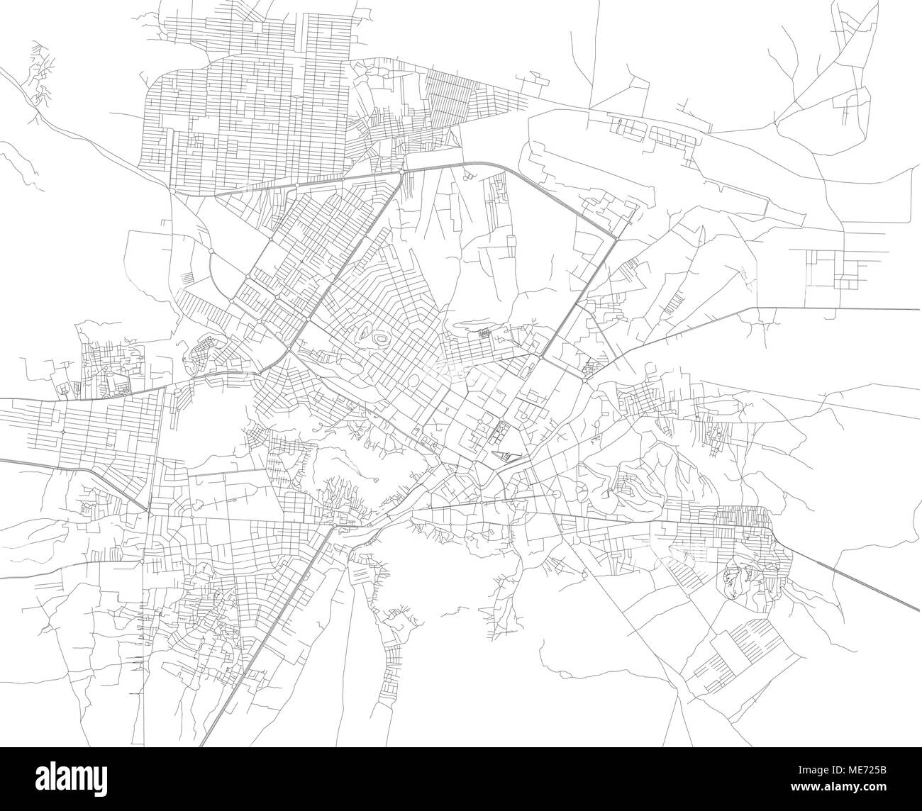Map of Kabul, streets, map of the capital. Afghanistan. Asia Stock ...